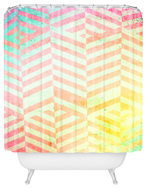 Emanuela Carratoni Colored Chevron Patternshower Curtain Standard