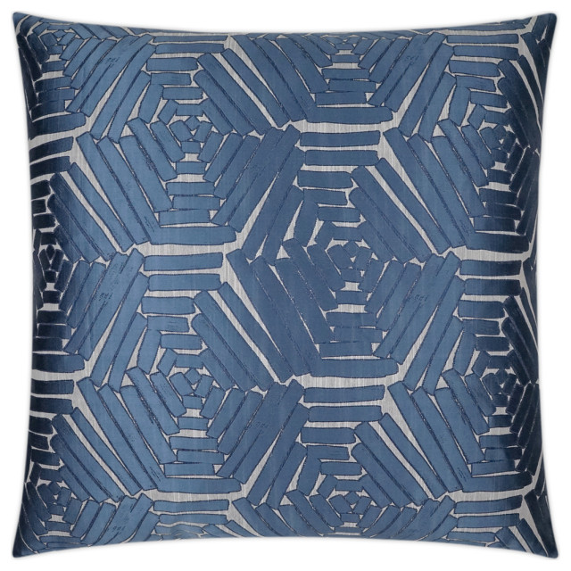 Percy Pillow - Blue, 24" x 24" - Contemporary - Decorative Pillows - by ...