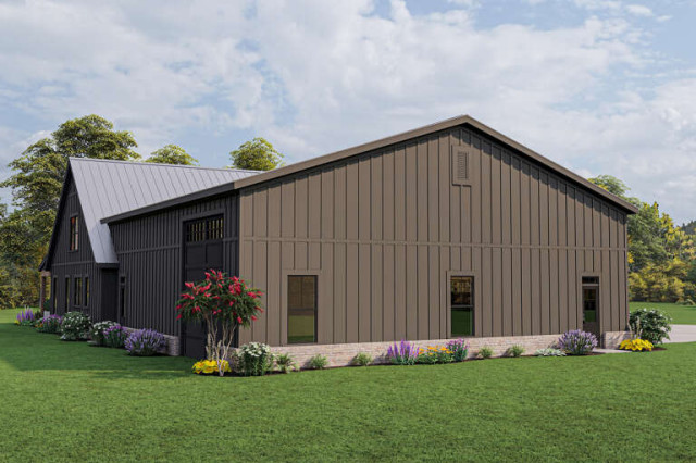 Exclusive Barn House Plan 009-00317 - Rustic - Exterior - Atlanta - by ...