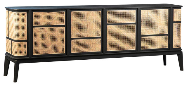 Deco Black and Cane Sideboard - Tropical - Buffets And Sideboards - by ...