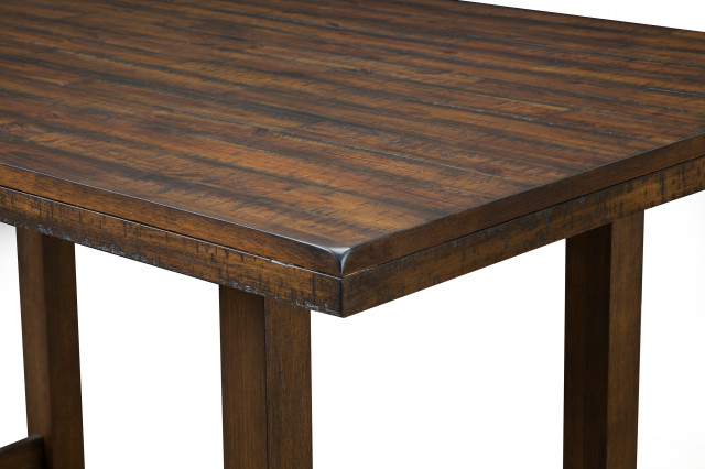 Emery Pub Height Dining Table, Walnut - Rustic - Dining Tables - by ...
