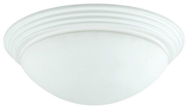 Ceiling One Light Ceiling Mount Fixture In White - Traditional - Flush ...