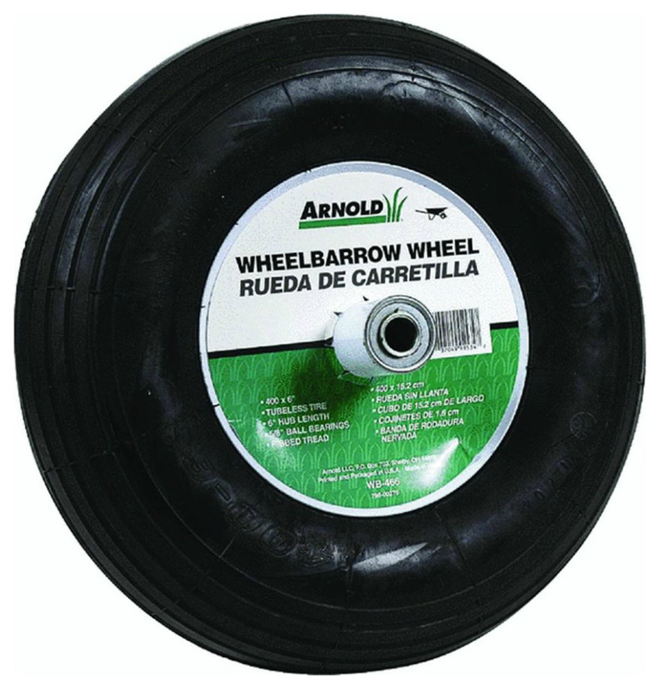 Arnold® WB-466 Contractor Wheelbarrow Wheel Assembly, 400 x 6 ...