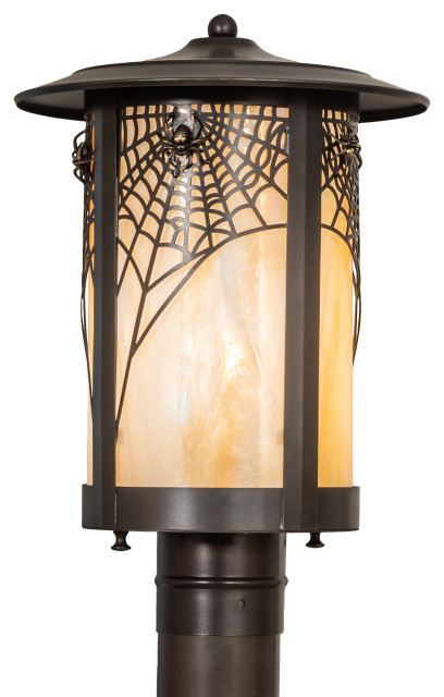 10 Wide Fulton Spider Web Post Mount - Traditional - Post Lights - by ...