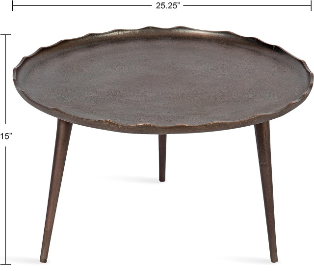 Contemporary Coffee Table, Angled Sleek Legs With Textured Deckled Top ...