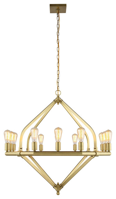 Illumina 12-Light Pendant, Burnished Brass - Industrial - Pendant ...