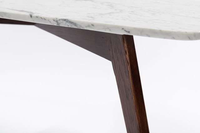 Cima 12"x21"Rectangular Italian Carrara White Marble Side Table with ...