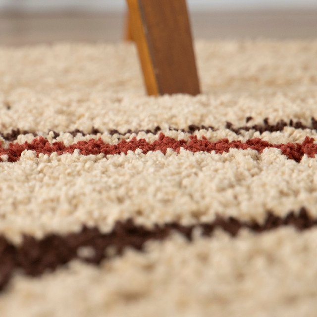 Orian Rugs Shag Circles Circle Design Beige Rug, 6'7"X9'8" Area Rug ...