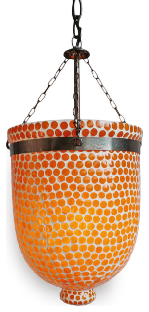 Orange Mosaic Bucket Pendant, Small - Contemporary - Pendant Lighting ...