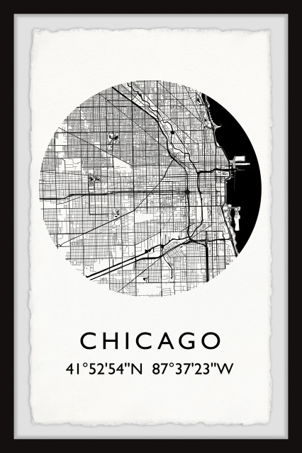 "Chicago Coordinates" Framed Painting Print, 24x36 - Contemporary ...