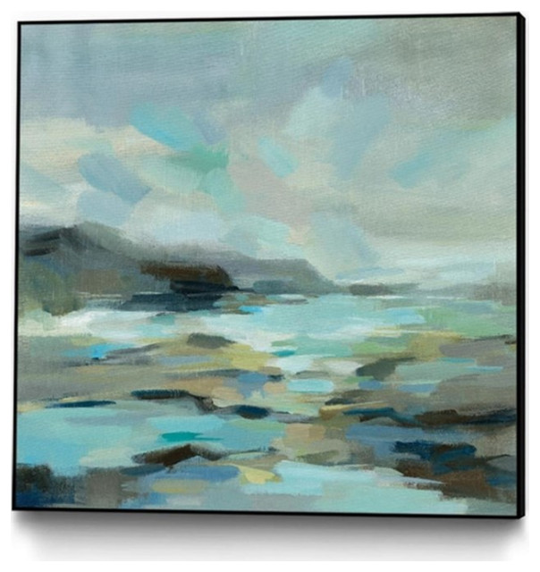 Giant Art Canvas 20x20 Blue Lagoon Framed in Multi-Color - Contemporary ...