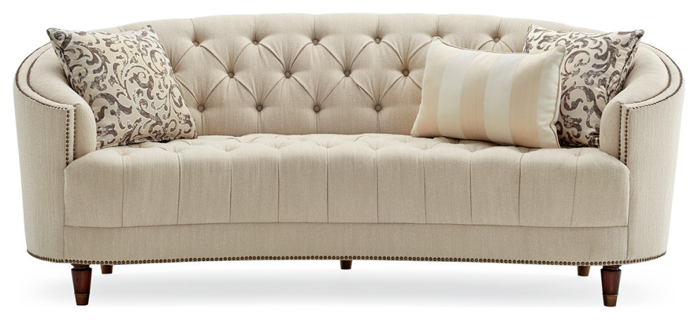 Classic Tufted Curved Back Sofa - Traditional - Sofas - by English ...