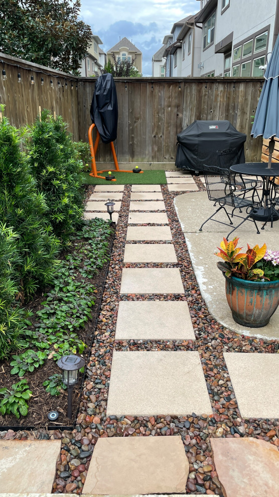 Pathways and Blooms- A Backyard Transformation - Traditional - Patio ...