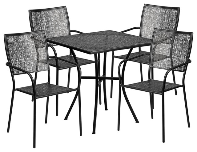 28SQ Black Patio Table Set - Contemporary - Outdoor Dining Sets - by ...