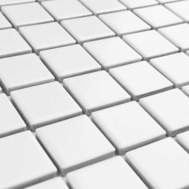 Metro Square Porcelain Mosaic Floor and Wall Tile Sample - Traditional ...