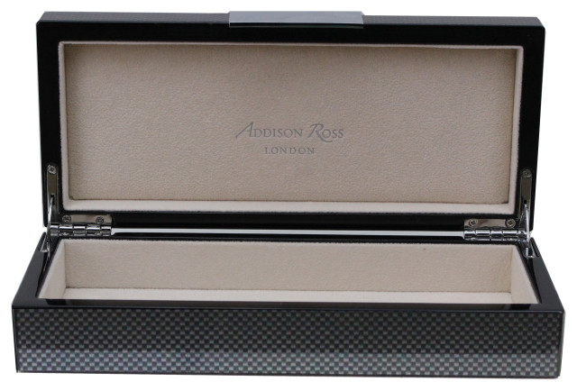 Addison Ross Lacquered Box, Carbon Fibre Lacquer and Silver ...