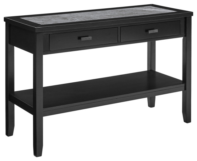 Garvine Gray Stone Top Sofa Table - Transitional - Console Tables - by ...