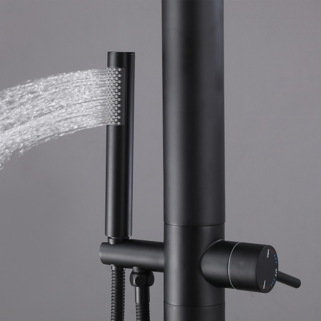 Free Standing Outdoor Shower with Handheld Shower - Modern - Outdoor Showers - by Rbrohant | Houzz