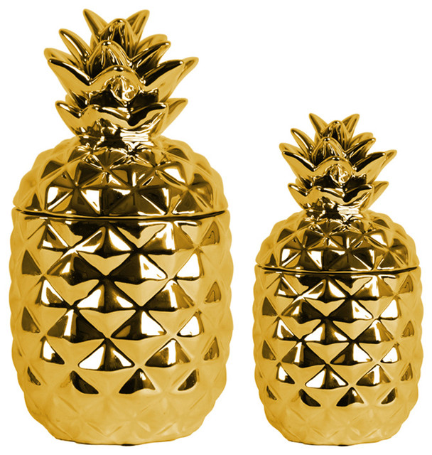 Fascinating Ceramic Pineapple Canister, 2-Piece Set - Tropical ...