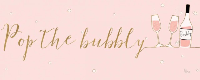 Underlined Bubbly III Pink Poster Print by Veronique Charron, 10 x 20 ...