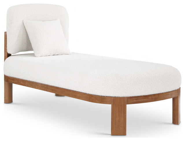 Maybourne Boucle Fabric Upholstered Chaise/Bench - Transitional ...