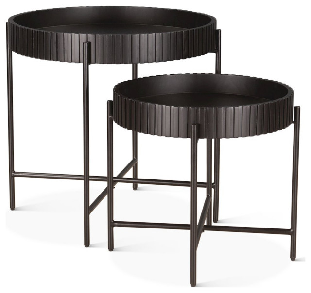 Halden Nesting Tray Tables in Matte Black - Contemporary - Side Tables ...