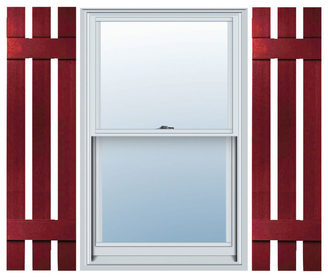 Builders Choice Vinyl 3-Board Shutters Pair, Shutter Spikes, 12"x47 ...