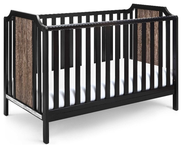 Suite Bebe Brees Contemporary Wood Island Crib in Black/Brownstone ...
