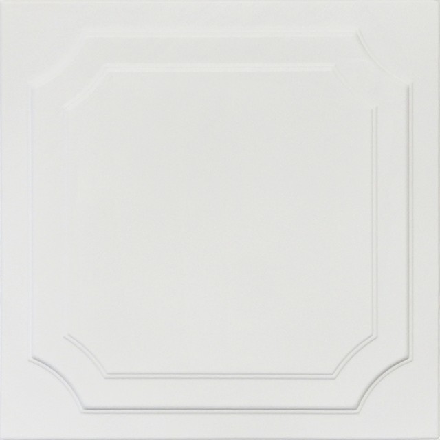 19.6"x19.6" Styrofoam Glue Up Ceiling Tiles R8 Ultra Pure White Behr ...