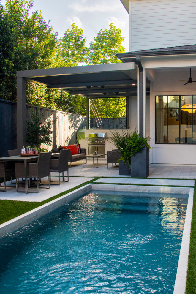Afton Oaks Modern Swimming Pool and Landscape Design - Pool - Houston ...
