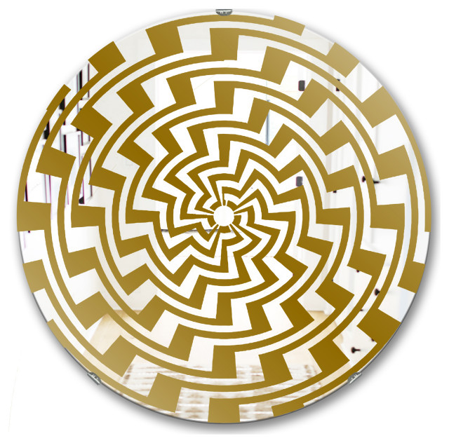 Designart Maya Vortex Glam Round Wall Mirror, 32x32 - Contemporary ...