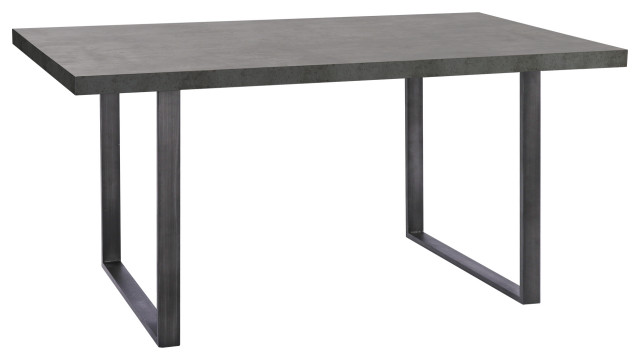 Newark Contemporary Dining Table in Gray and Rusted Black - Industrial ...