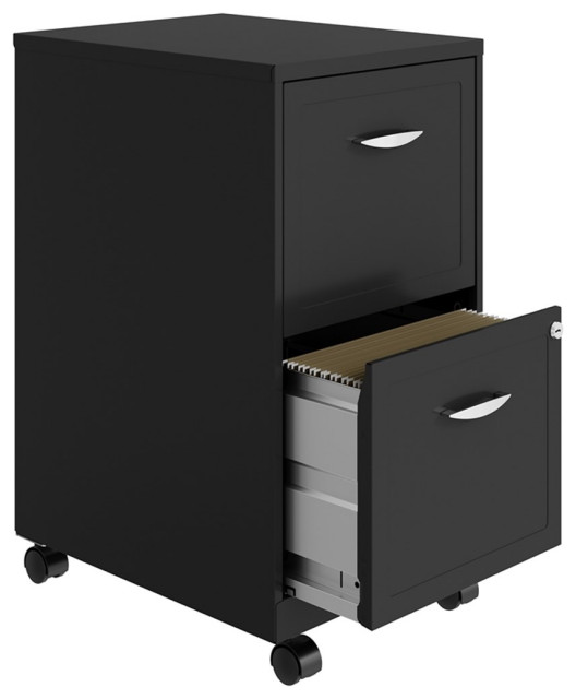 Pemberly Row 2-Drawer Modern Metal Mobile Smart Vertical File Cabinet ...