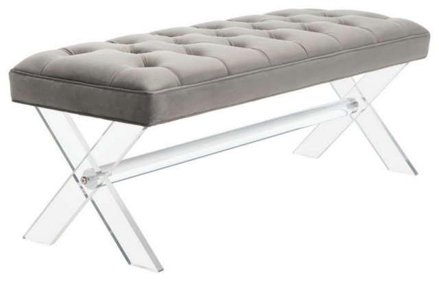 Reign Tufted Acrylic Bench - Contemporary - Upholstered Benches - by ...