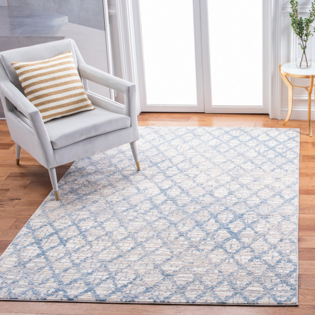 Safavieh Lagoon Lgn512M Geometric Rug, Blue and Ivory, 8'0"x10'0 ...