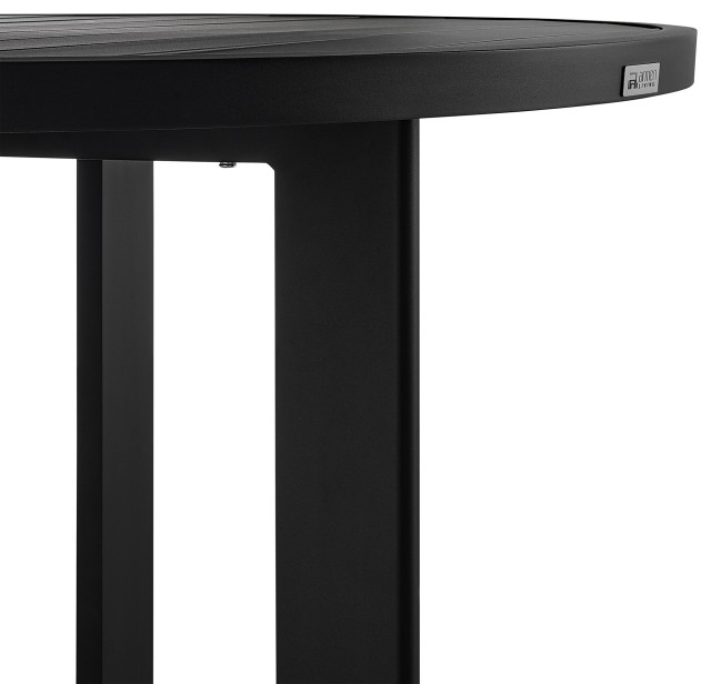 Cayman Outdoor Patio Round Dining Table, Aluminum - Transitional ...
