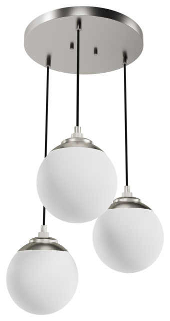 Hepburn Cased White Glass 3 Light Cluster Ceiling - Midcentury ...