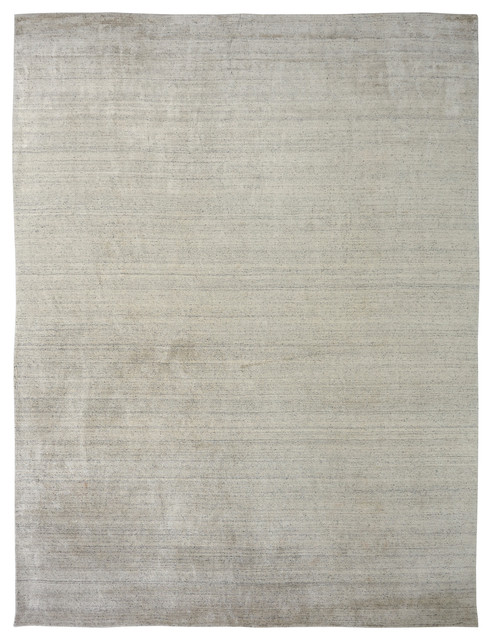 MERIDIAN Cream Hand Made Wool and Silkette Area Rug, 9'6" x 13 ...