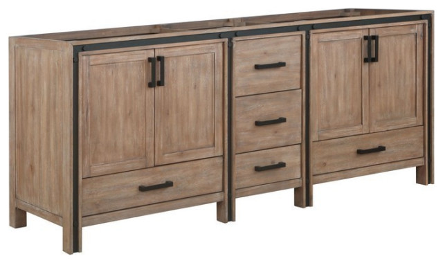 Ziva Transitional Rustic Barnwood 84" Vanity Cabinet Only - Transitional - Bathroom Vanities And ...