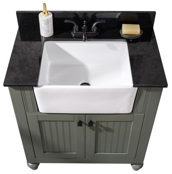 30" Pewter Greensink Vanity Without Faucet - Traditional - Bathroom Vanities And Sink Consoles ...
