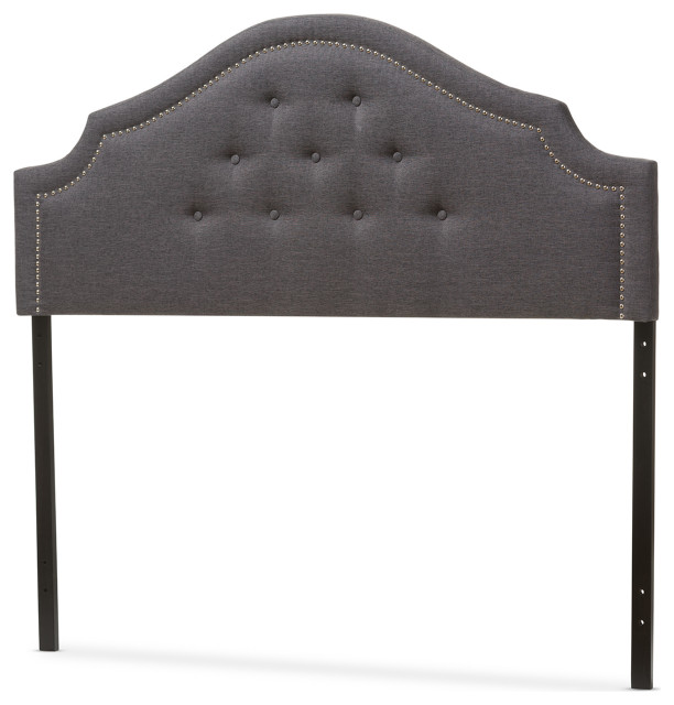 Cora Modern and Contemporary Dark Grey Fabric Upholstered Queen Size ...