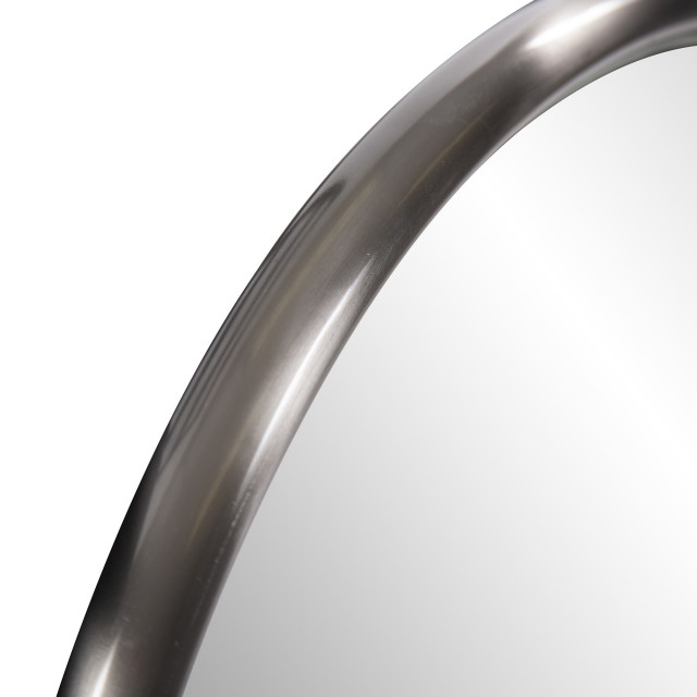 20' Brushed Titanium Round Wall Mirror - Transitional - Bathroom ...
