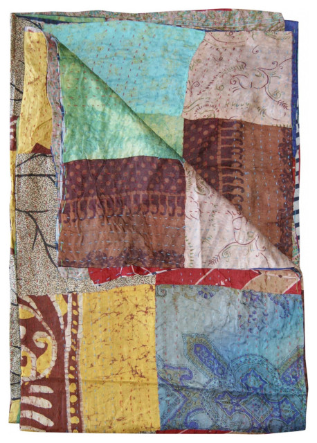 60" X 90" Silk Multicolor Throws - Contemporary - Throws - by HomeRoots ...