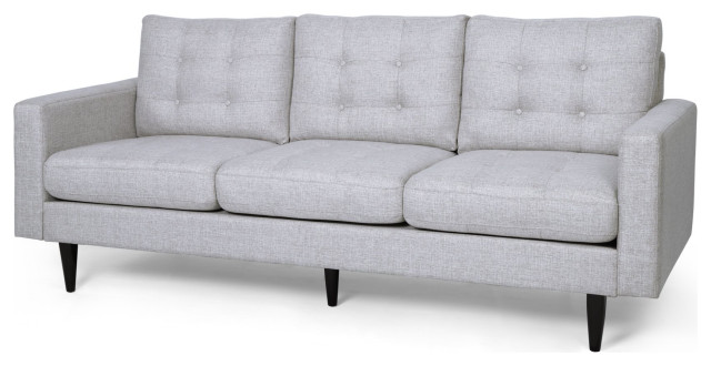 Contemporary Sofa, Cushioned Seat & Back With Waffle Button Tufting ...