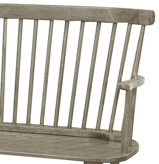 Benzara BM215323 Curved Design Spindle Back Bench With Splayed Legs ...