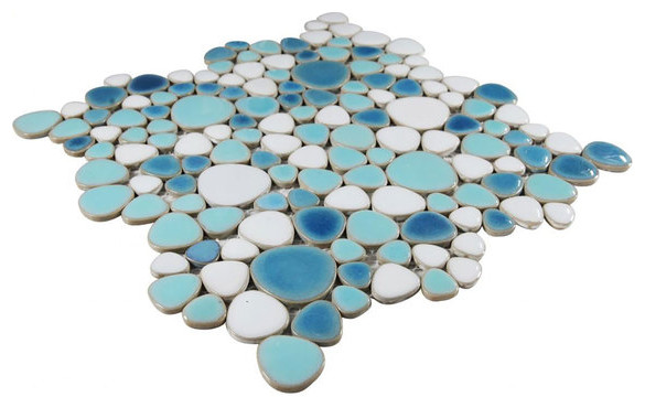 Mosaic Porcelain Tile Mancala Pebble Series Floor Wall Pool Bathroom ...