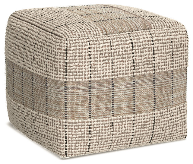 Elmer Square Woven Pouf - Transitional - Floor Pillows And Poufs - by Simpli Home Ltd. | Houzz