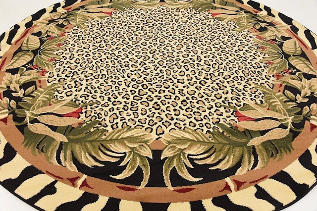 Animal Inspirations Area Rug WIld Collection, Round 4' - Tropical ...