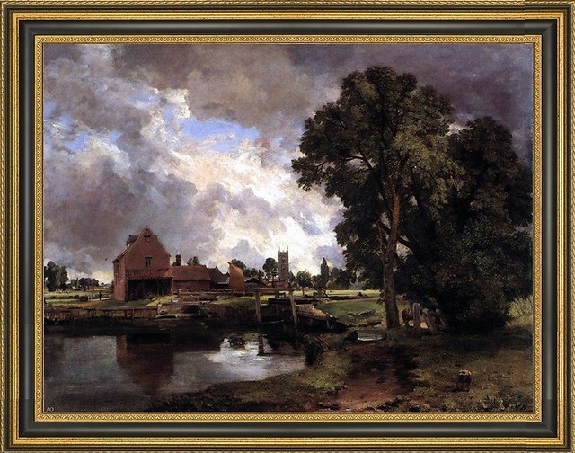 John Constable Dedham Lock and Mill Framed Premium Canvas Print, 21"x28 ...