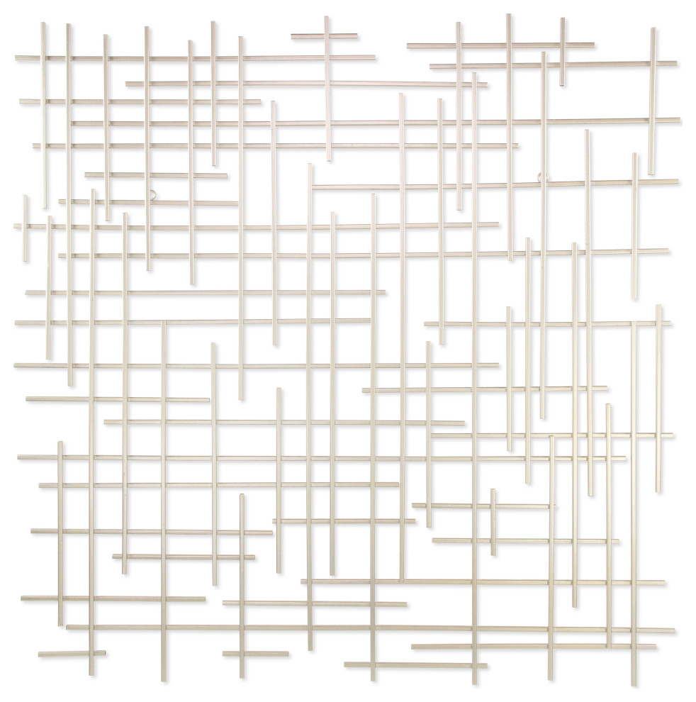 Silver Square Metal Wall Art - Contemporary - Metal Wall Art - by ...